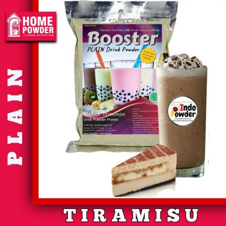 Bubuk Minuman PLAIN Booster Drink Powder Tiramitsu TIRAMISU Tanpa Gula ...