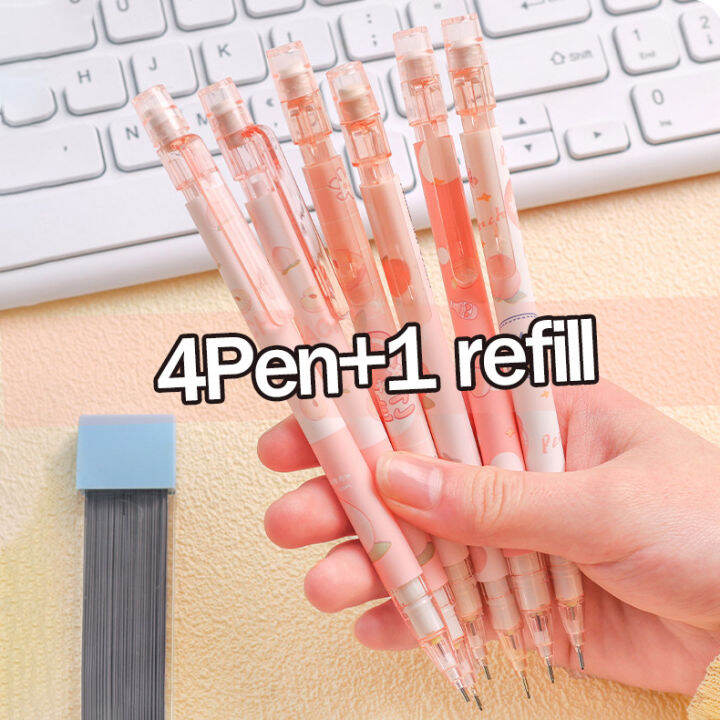 Cute Mechanical Automatic Pencil Set With 0.5mm 2b Refills Primary ...