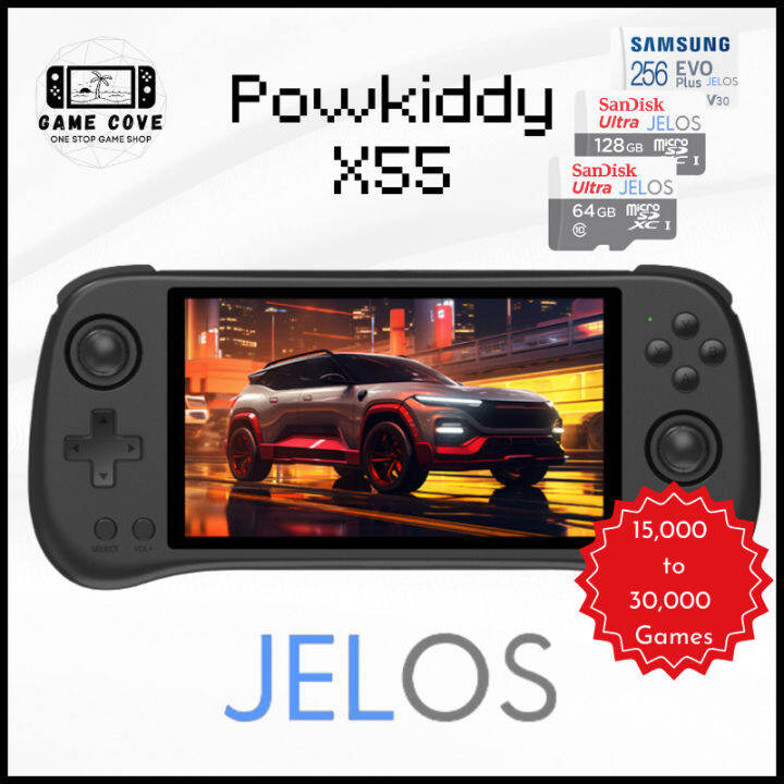 POWKIDDY X55 JELOS [ SAN DISK | Samsung ] Retro Portable Game Console 5.5 Inch Screen with WIFI ...