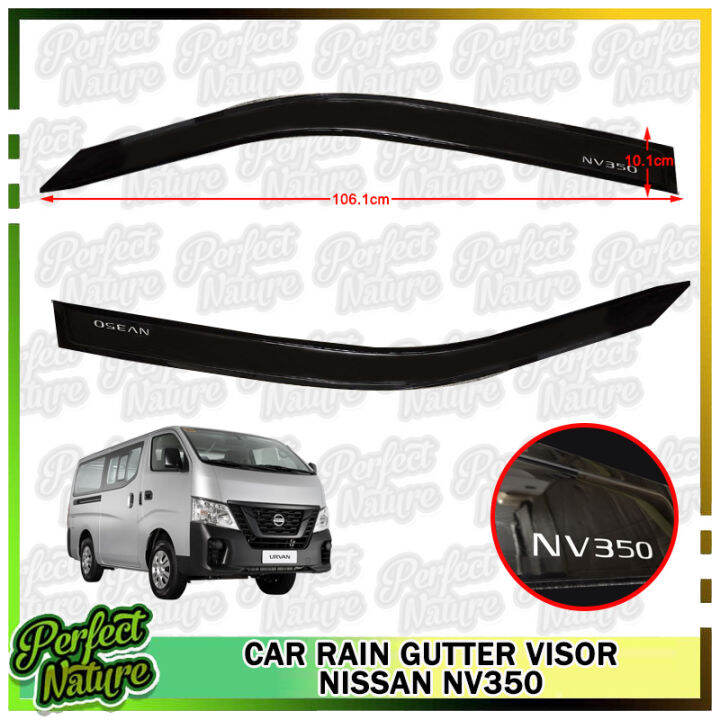 Nissan NV350 Car Rain Gutter Protector Rain Sun Visor Window Door Guard ...