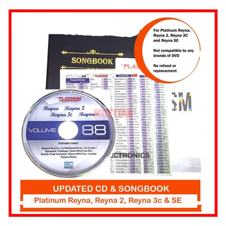 ORIGINAL PLATINUM COMPLETE PACKAGE UPDATED SONGBIOOK / DISC FOR REYNA 1, 2, 3C,& SE vol90 ...