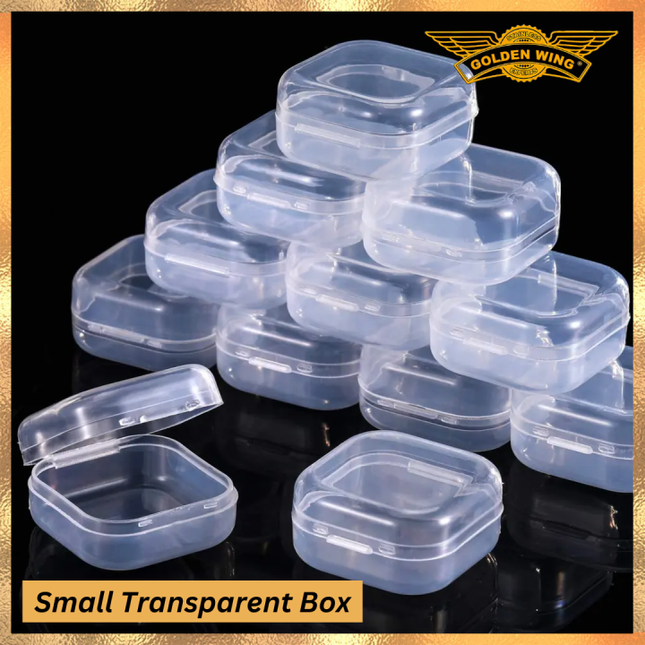 𝙂𝙒 1PC Mini Square Transparent Plastic Small Boxes Pill Jewelry Storage Case Finishing Container ...