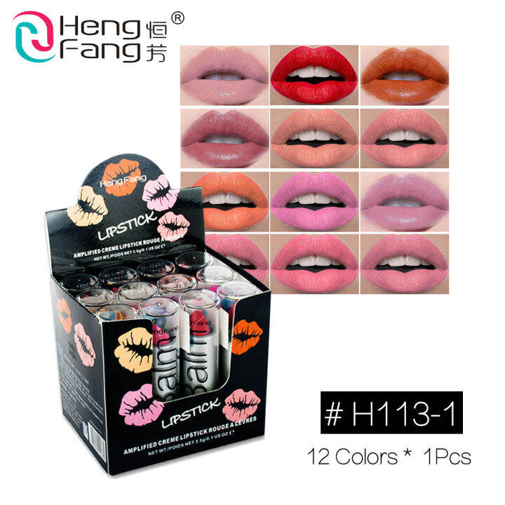 ลิปสติกกันน้ำ Hengfang 12ชิ้น เซ็ตสีแดง12สี H113 Th