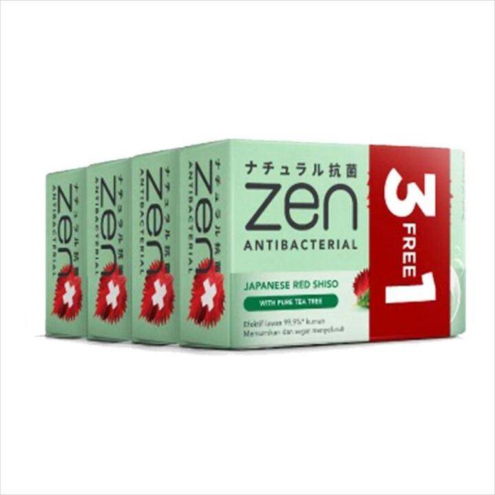 [Paket isi 4] Zen Sabun Batang Japanese Red Shiso With Tea Tree 70 g ...