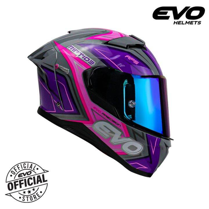 EVO XT-300 Riptide Dual Visor Full Face Helmet With Free Clear Lens ...