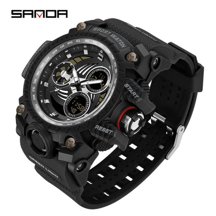 Sanda Jam Tangan Pria SD3155-12 Pria, Jam Tangan Olahraga Tahan Air Mode Mewah Desain Kincir ...