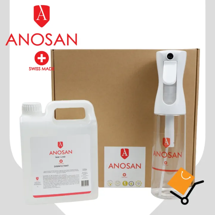 Anosan NR Sanitizing Disinfectant Gift Box A 1 Liter with 200 mL Continuous Sprayer Bottle ...
