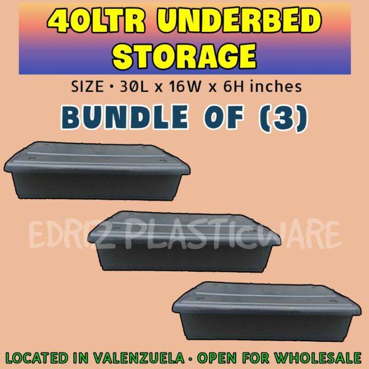 【selling】 Bundle of 3 Underbed storage box with wheels | Lazada PH