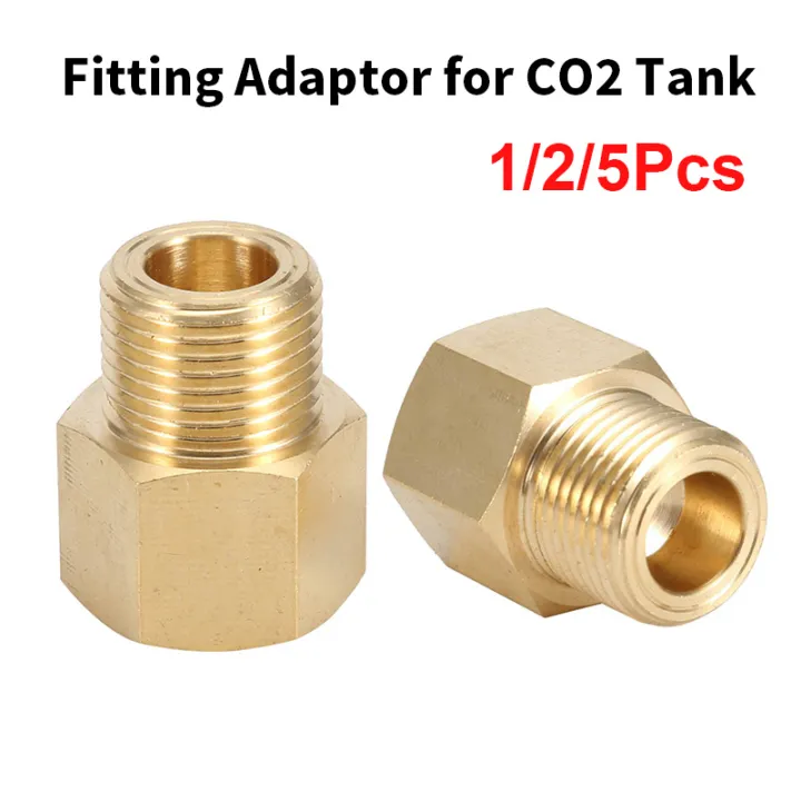1/2/5Pcs CO2 Fitting Adaptor Full Solid Brass CO2 Connector Adapter for ...
