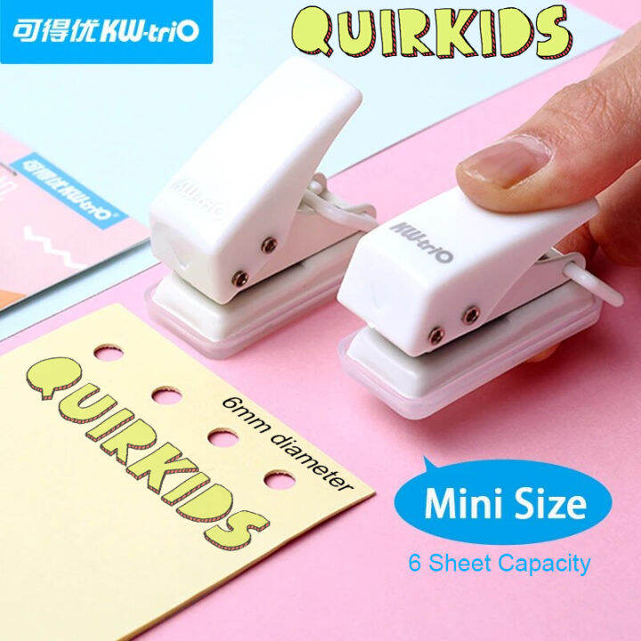 Single 1 Hole Mini KW-TRIO 6mm Ticket Puncher Metal Hand Held Punch ...