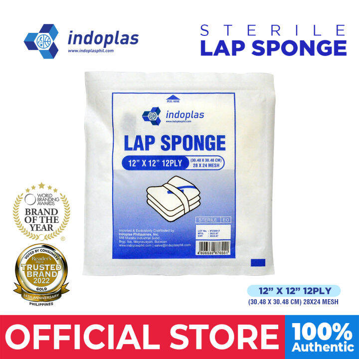 Indoplas Sterile Lap Sponge 12x12 - 12 ply - 1 Piece | Lazada PH