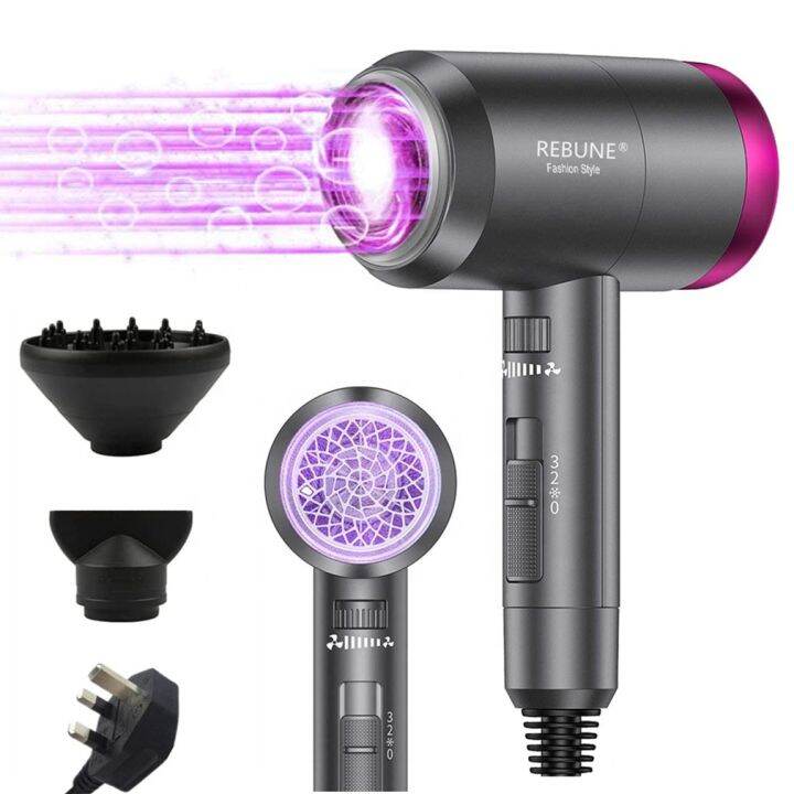 REBUNE 3 in 1 Hair Dryer Far infrared Thermo Protect Hair Styler | Lazada