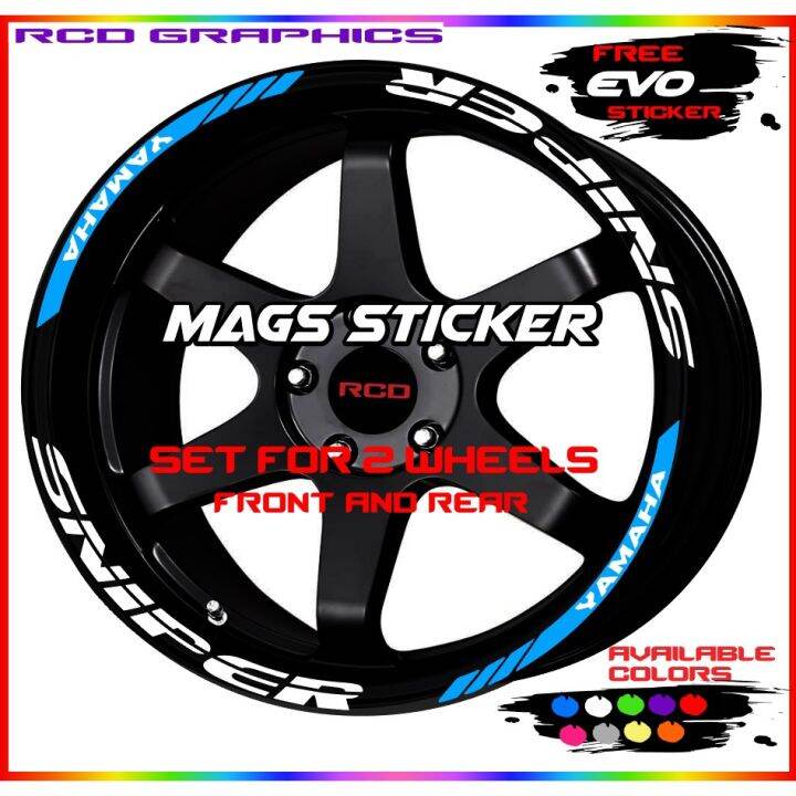Yamaha sniper mags sticker fit all version 135 150 155 set for 2 wheels ...