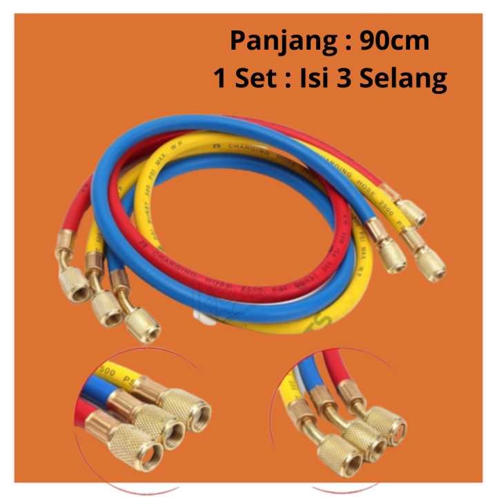 Selang Manifold R22 1SET / Selang Manifold Manipol Isi Freon Kulkas ...