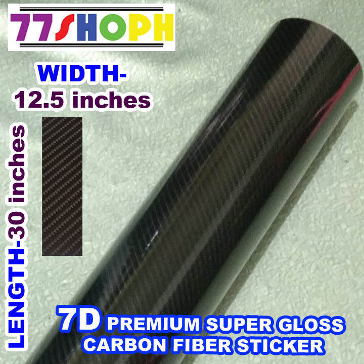 7D Premium Super Gloss Carbon Fiber Sticker 30 inches x 12.5 inches ...