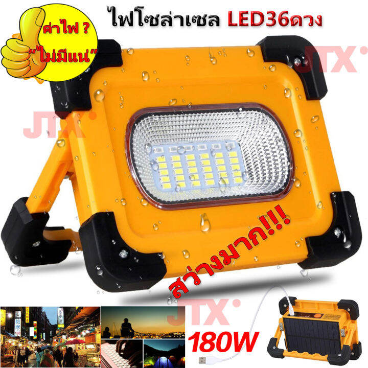 สปอรตไลต์โซล่าเซลล์ portable multifunctional spotlight Power bank ไฟฉาย ...