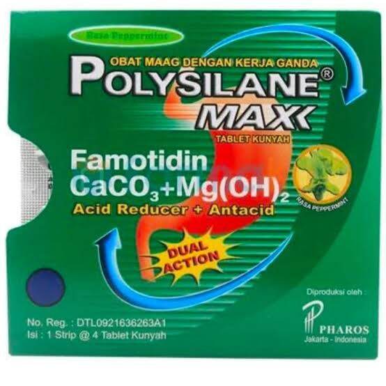 Polysilane Max pappermint tab strip 4 tablet | Lazada Indonesia