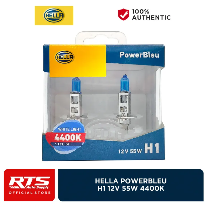 Hella Powerbleu H1 12v 55w 4400K P14.5s Halogen Headlight / Fog light ...