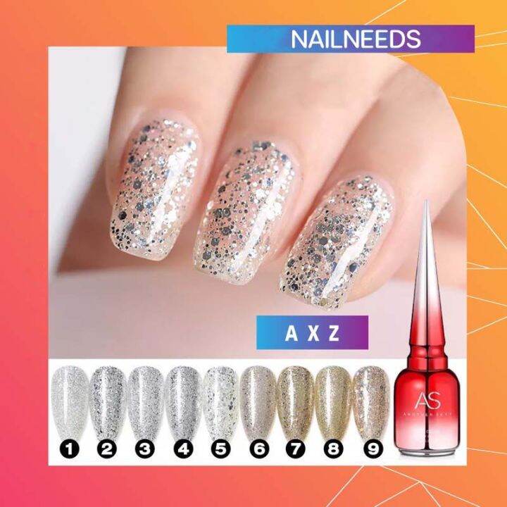 AXZ สีทาเล็บเจล As สีเจลกลิตเตอร์ สีเจลเอเอส เล็บเจล | Lazada.co.th