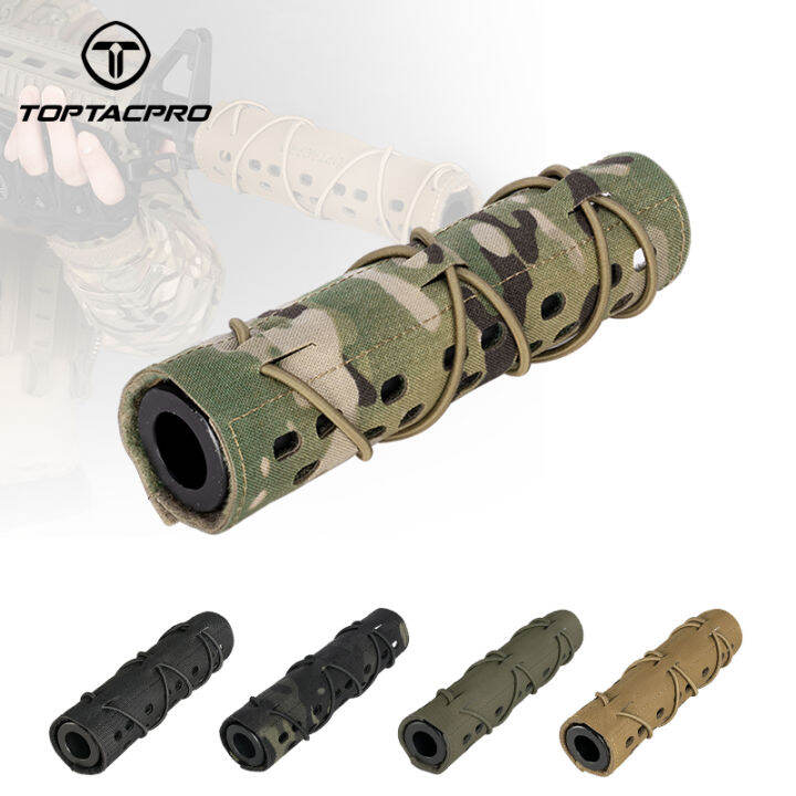 TOPTACPRO 18cm Tactical Suppressor Cover Military Silencer Protective ...