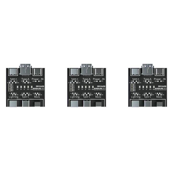 3x Dt3 Data Cable Detection Board Usb Cable Tester For Ios Android Type C Short Circuit On Off