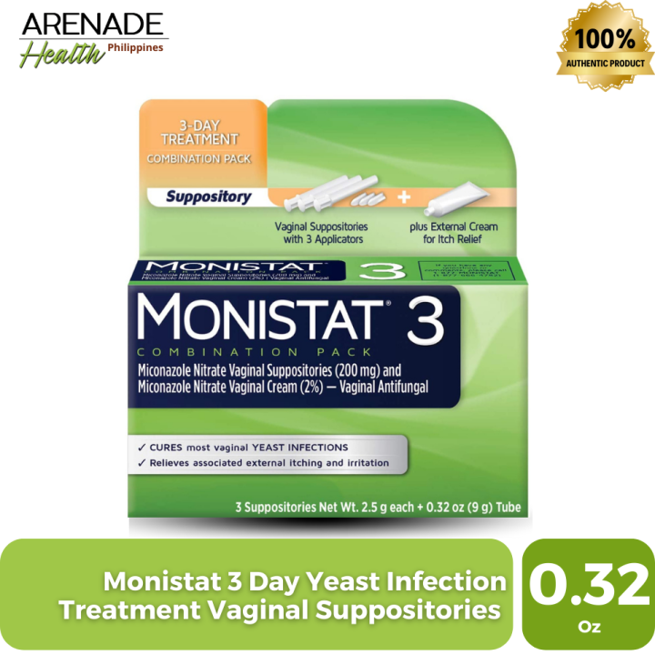Monistat 3 Day Yeast Infection Treatment Vaginal Suppositories With ...