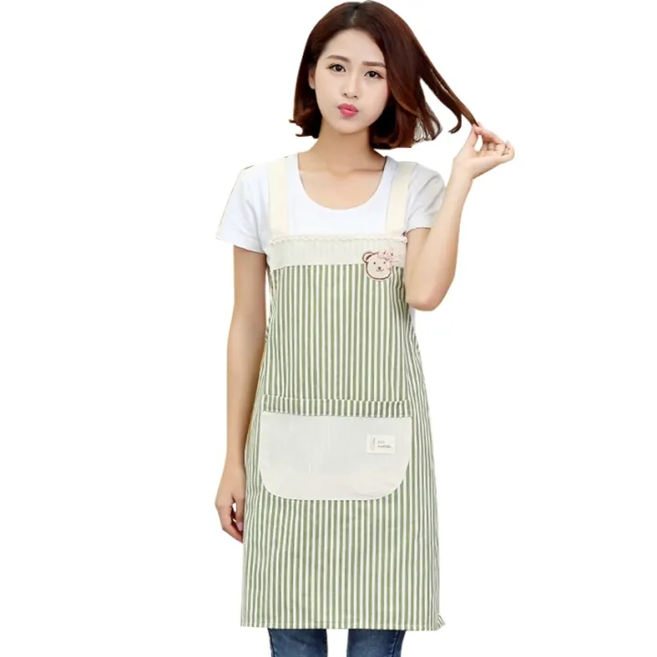 Feiyana-ผ้ากันเปื้อนสองชั้นแขนกุดผ้าฝ้ายและลินิน กันน้ำมันสำหรับใช้ในครัวและชุดเอี๊ยมกันมลภาวะ ...