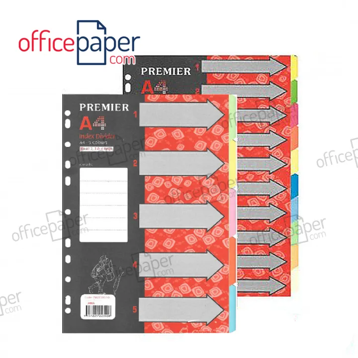 Paper A4 Color Index Divider File Filing Separator 10colour (5sets of ...