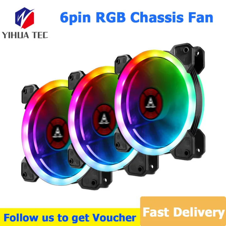 4pin RGB Chassis Fan 12cm Cooling Fan Symphony Light Effect Silent ...