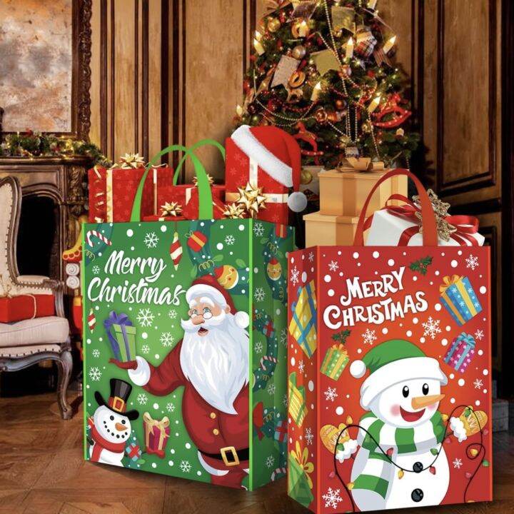 3D Christmas gift bag christmas Cardboard Paper Bag santa claus pattern ...