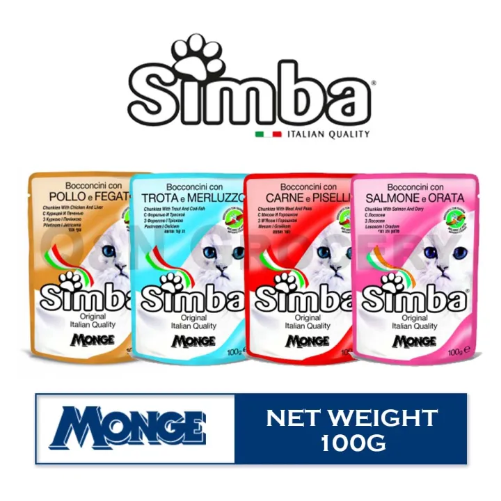 Simba Monge Cat Pouch / Cat Wet Food / Makanan Kucing Basah - 100g | Lazada Simba Monge Cat Pouch / Cat Wet Food / Makanan Kucing Basah - 100g | Lazada