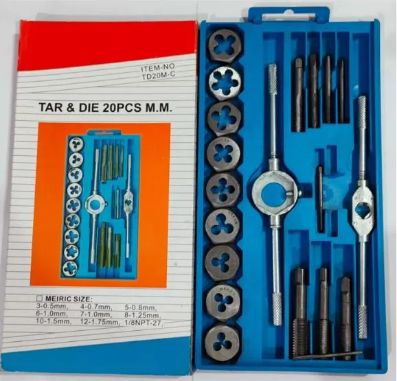 Set 20 Pcs Hand Tap Snai Senai Tapping Die Alat Pembuat Drat luar Dan ...