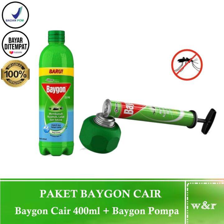 baygon cair 400ml + baygon pompa spray (paket hemat) | Lazada Indonesia