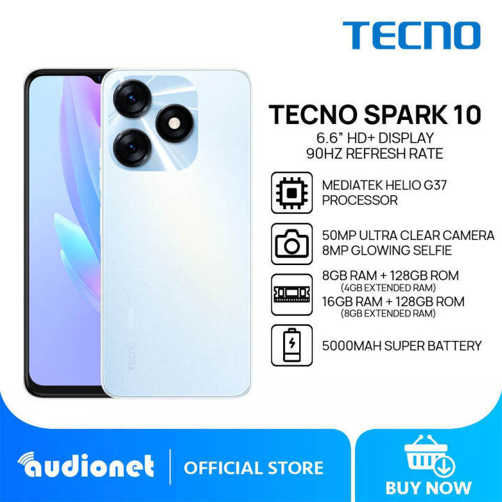 Tecno Spark 10 Smartphone | 4GB+128GB/8GB+128GB | MediaTek Helio G37 | 6.8” HD+ Display 90Hz ...