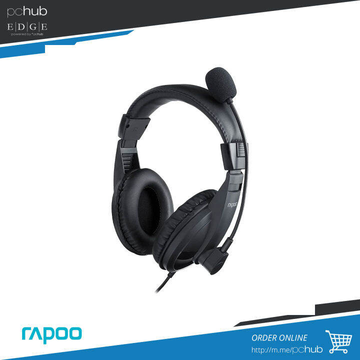Rapoo H150, black, wired headset | Lazada PH