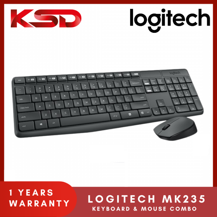[ready Stock] Logitech Mk235 Wireless Combo Keyboard Mouse Lazada