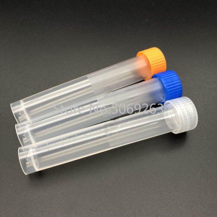 1Pack 10ml Lab Graduated Plastic Cryovial Test Tube Cryo Freezing Tube ...