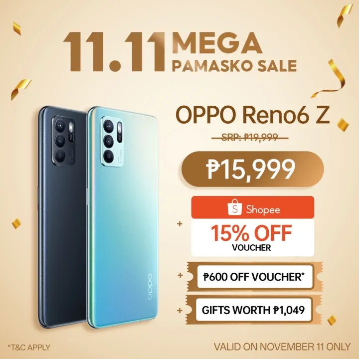 OPPO Reno6 Z 5G 8 128GB Bokeh Flare Portrait Stylish Sleek Design Smartphone | Lazada PH