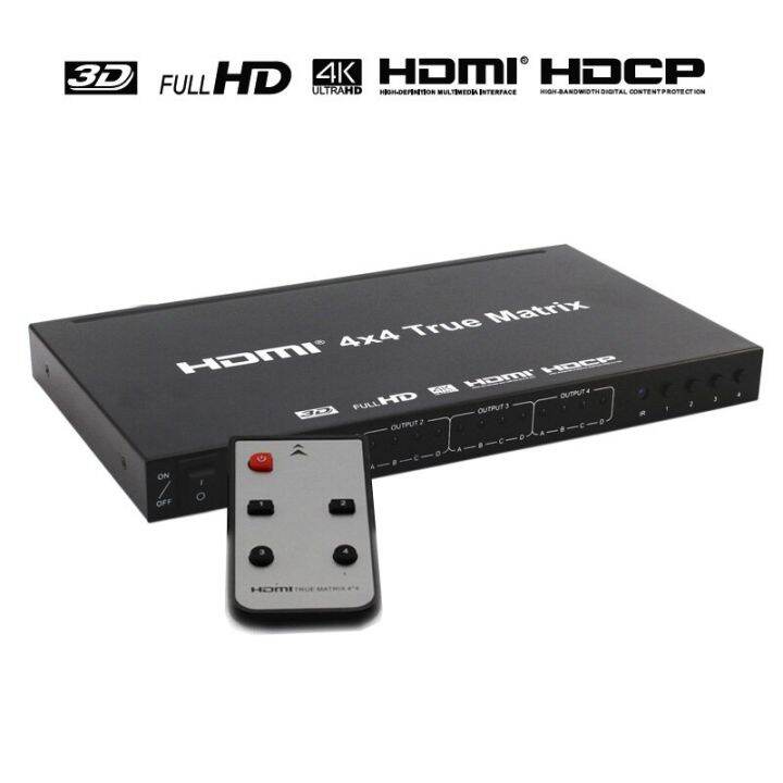 4x4 HDMI Matrix HDMI Switch Switcher 4 In 4 Out Splitter 4K 3D 1080p ...