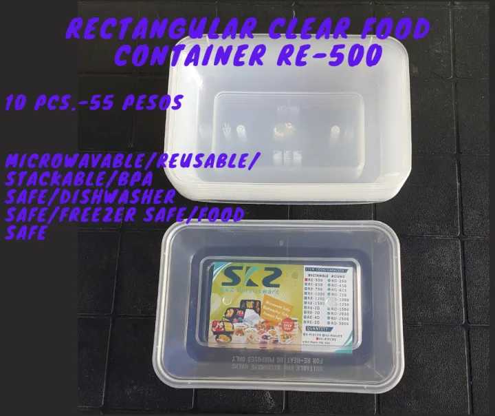 Rectangular clear food container RE-500 (10 pcs.) | Lazada PH