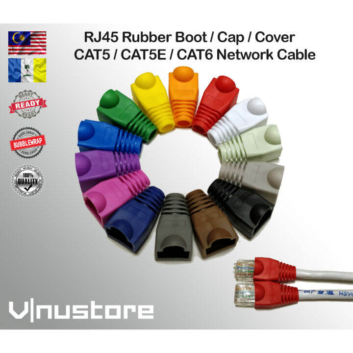 RJ45 Rubber Boot / Cover / Cap for CAT5 / CAT5E / CAT6 Networking Cable | Lazada