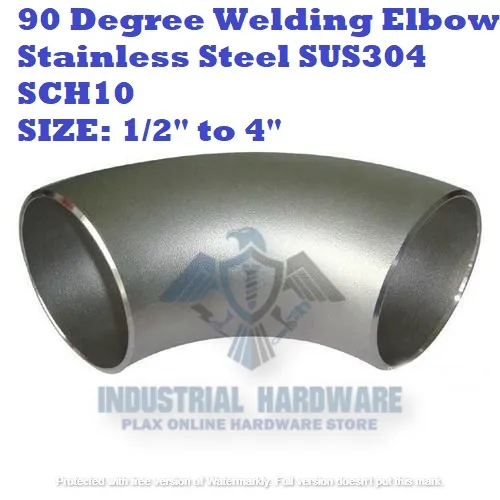 90 Degree Welding Elbow Stainless Steel SUS304 SCH10 1/2" to 4" | Lazada