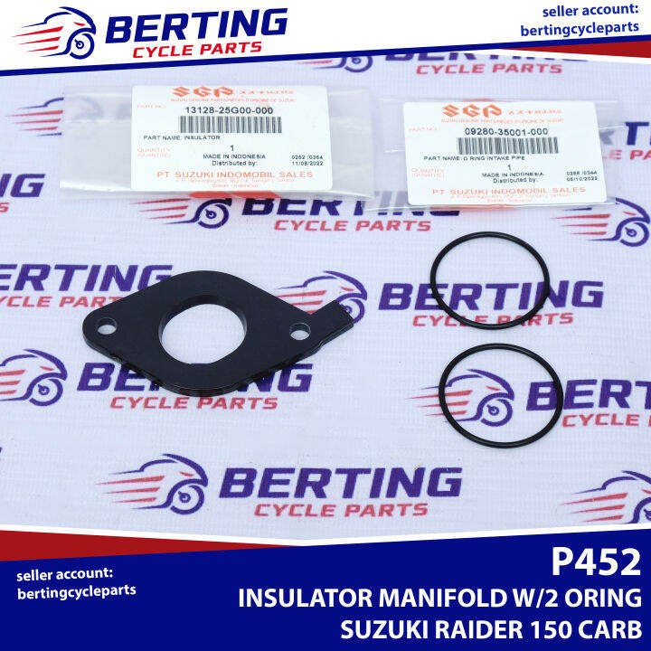 SGP INSULATOR INTAKE PIPE MANIFOLD W/ 2 ORING Suzuki Raider 150 Carb ...