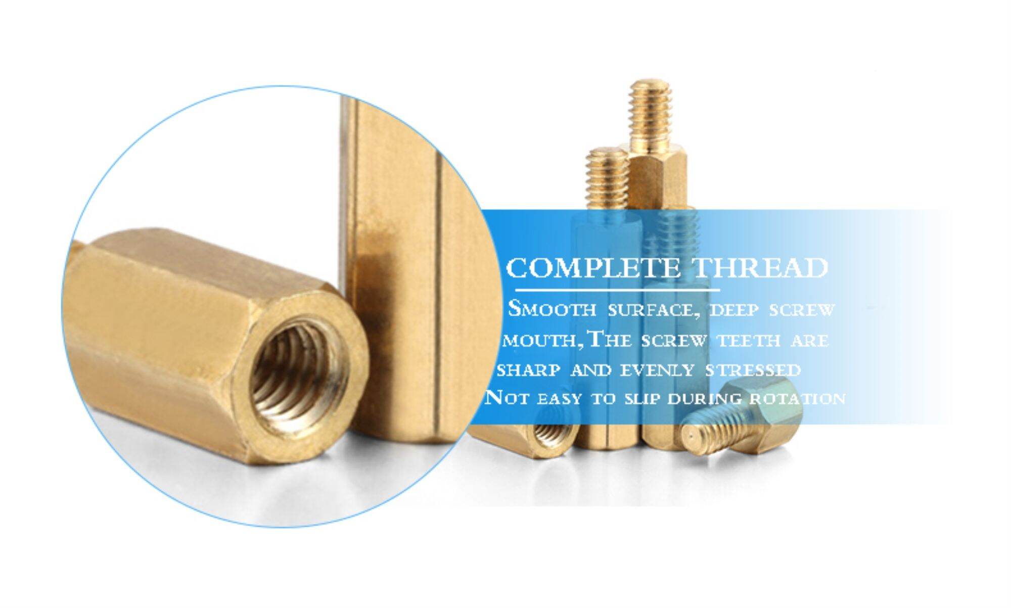 M3 Hex Brass Male Female Standoff Stud Board Threaded Pillar Mount ...