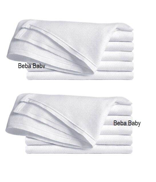 1 Dozen Birds Eye Lampin All white absorbent reusable durable newborn ...