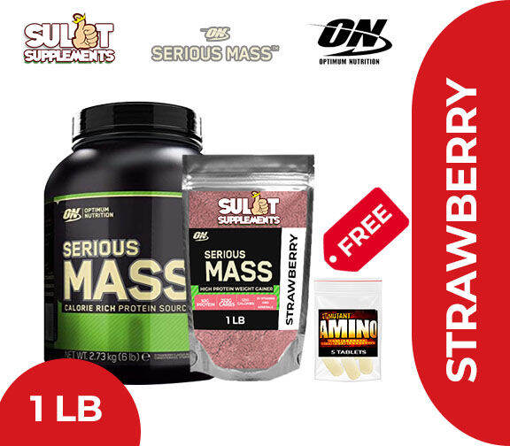 Optimum Nutrition Serious Mass 1LB (Repacked) with Free Amino by Sulit ...