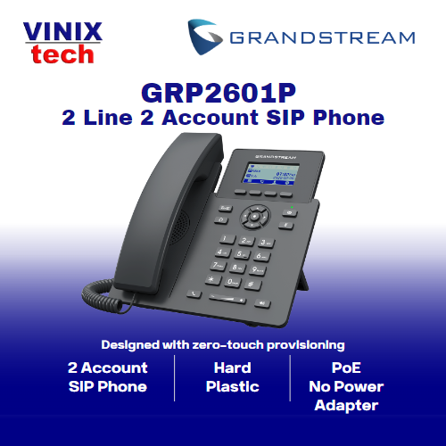 Grandstream GRP2601P SIP IP Phone (2-line 2 Account model designed with ...