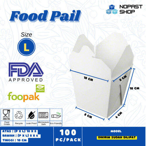 Food Pail |Rice Box Paper| Food Grade | Ukuran Large | Isi 100 Pc ...