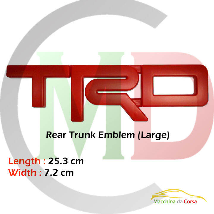 TRD Large Emblem FOR TOYOTA CARS (Red) | Lazada PH