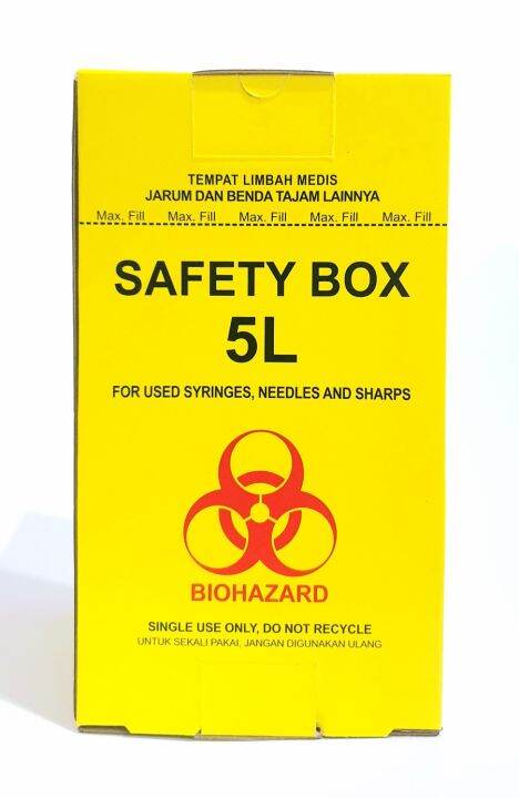 SAFETY BOX LIMBAH BIOHAZARD 5 LITER - BOX SAMPAH MEDIS 5L - KOTAK LIMBAH MEDIS | Lazada Indonesia